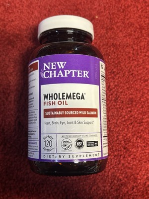 New Chapter Wholemega Fish Oil Dietary Supplement 120 Softgels Exp 4/26 ...
