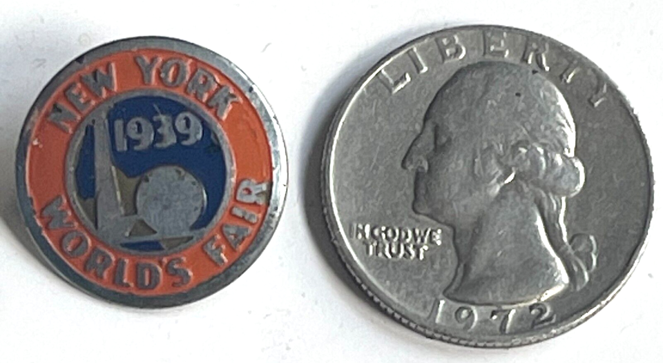 ORIGINAL VINTAGE 1939 NEW YORK WORLD'S FAIR PINBACK COLLECTABLE METAL ...