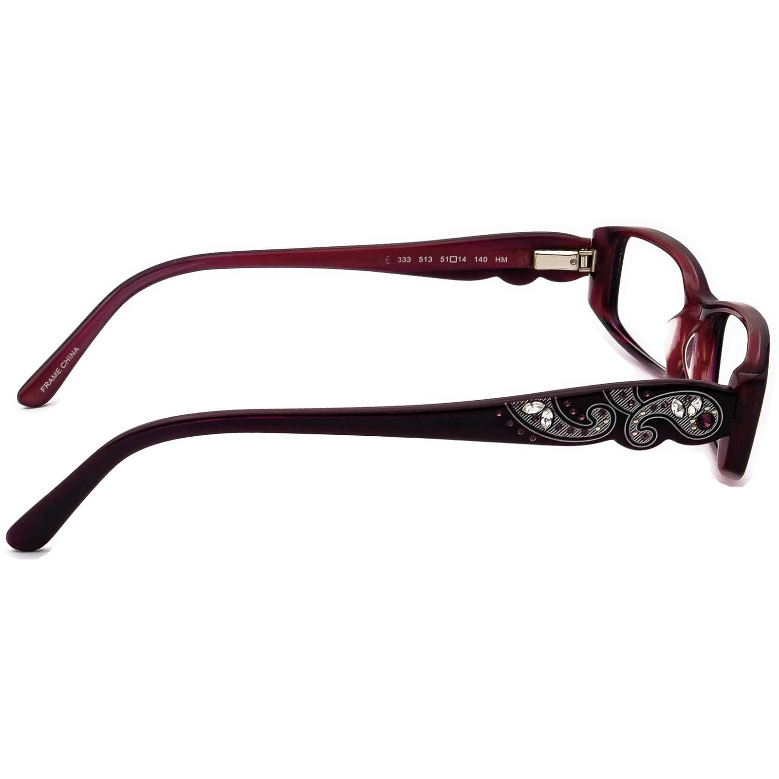 Allure Eyewear Eyeglasses 333 513 Purple Paisleys Swarovski Crystals 51 ...