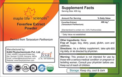 Feverfew Extract Powder Tanacetum Parthenium 0.8% Parthenolide No ...