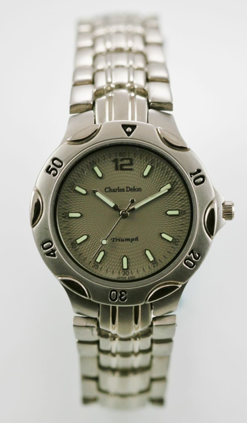 Charles Delon Watch Mens Stainless Silver Steel 30m Water Resistant ...