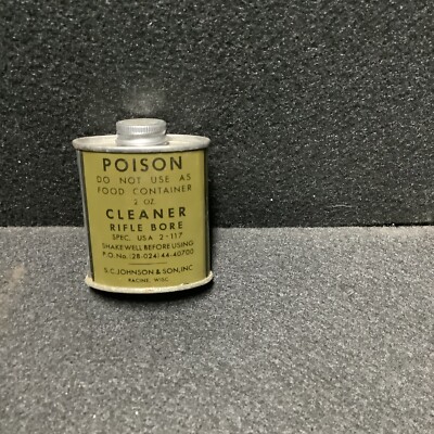 Vintage Military Rifle Bore Cleaner 2oz. S.C. Johnson & Son Inc ...