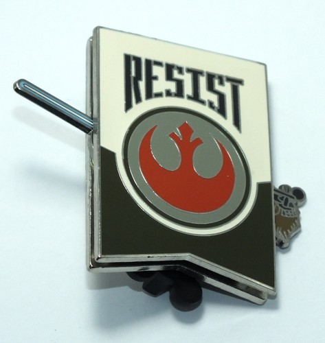 Disney Pin Trading Star Wars Galaxy's Edge Resist Rey Chewbacca Slider ...