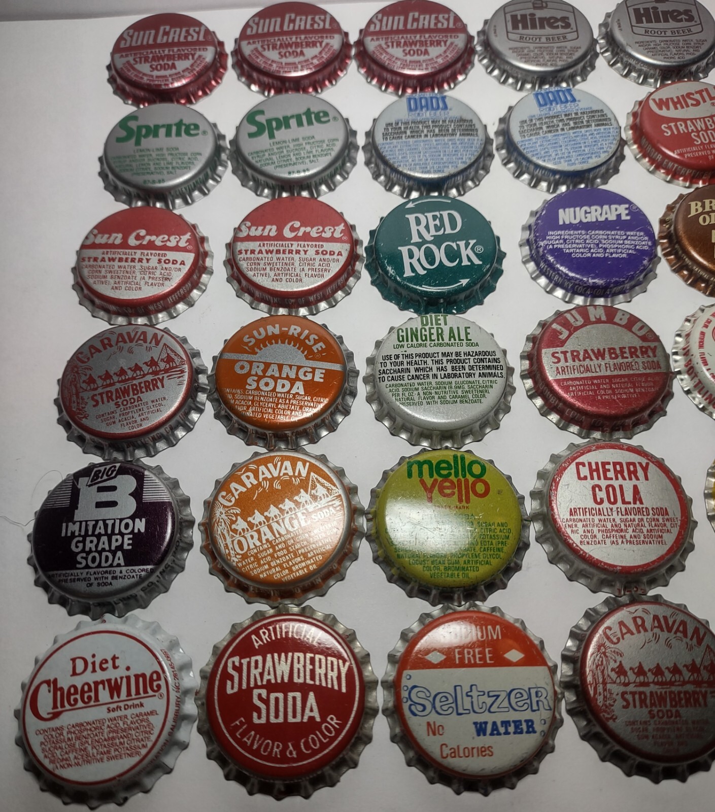 36 Vintage Unused Soda Pop Bottle Caps 1960's 1970's 1980's Mixed Lot ...