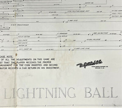 Gottlieb Lightning Ball Pinball Machine Game Manual Schematics ORIGINAL ...