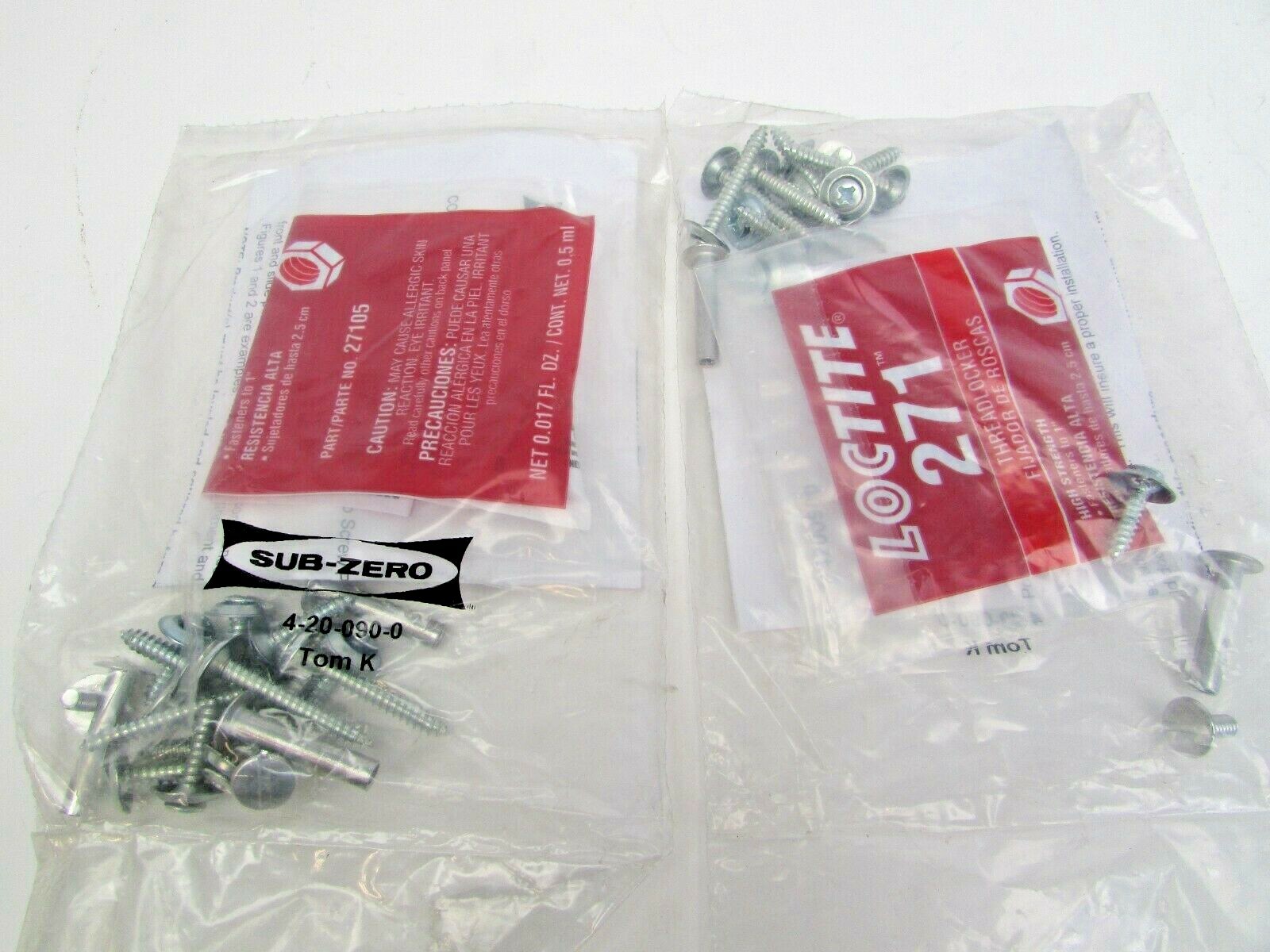 (2) Sub-Zero Anchoring Component Screw Kit, Refrigerator Freezer ...