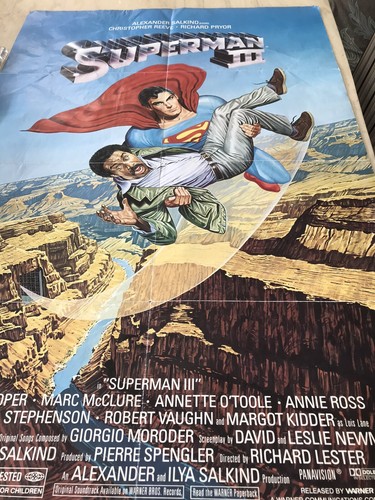 SUPERMAN III FOLDED US ONE SHEET POSTER CHRISTOPHER REEVE RICHARD PRYOR ...