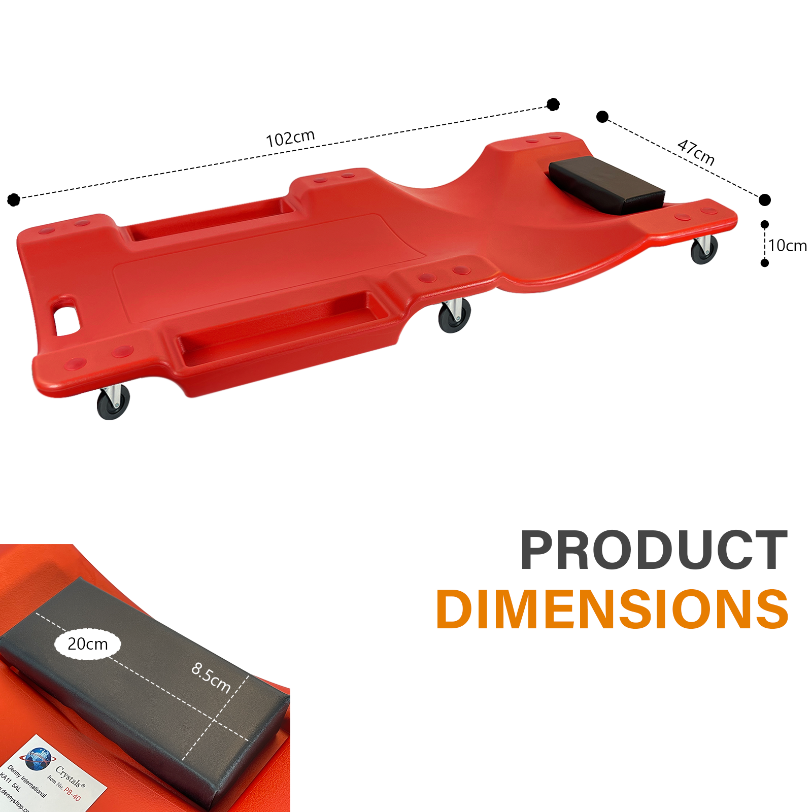 40 Inch Professional Rolling Mechanics Car Creeper Crawler Board Under ...