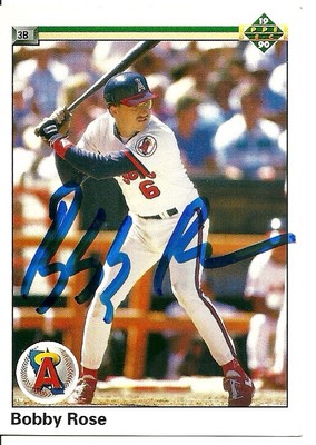 BOBBY ROSE CALIFORNIA ANGELS SIGNED AUTOGRAPHED 1990 UPPER DECK CARD ...