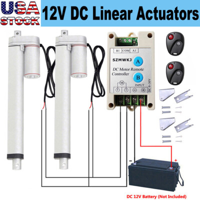 Dual Linear Actuator System Heavy Duty 1000N 12V Motor +Brackets ...