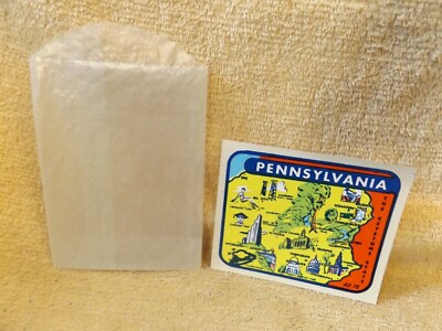 PENNSYLVANIA "The Keystone State" Vintage 1960s Decal in original ...