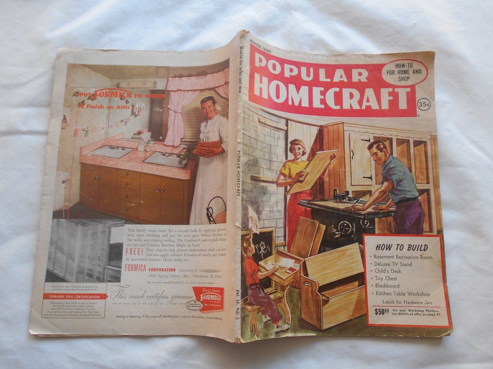 POPULAR HOMECRAFT Magazine-WINTER,1956-HOW TO BUILD CHILD'S DESK-TOY ...