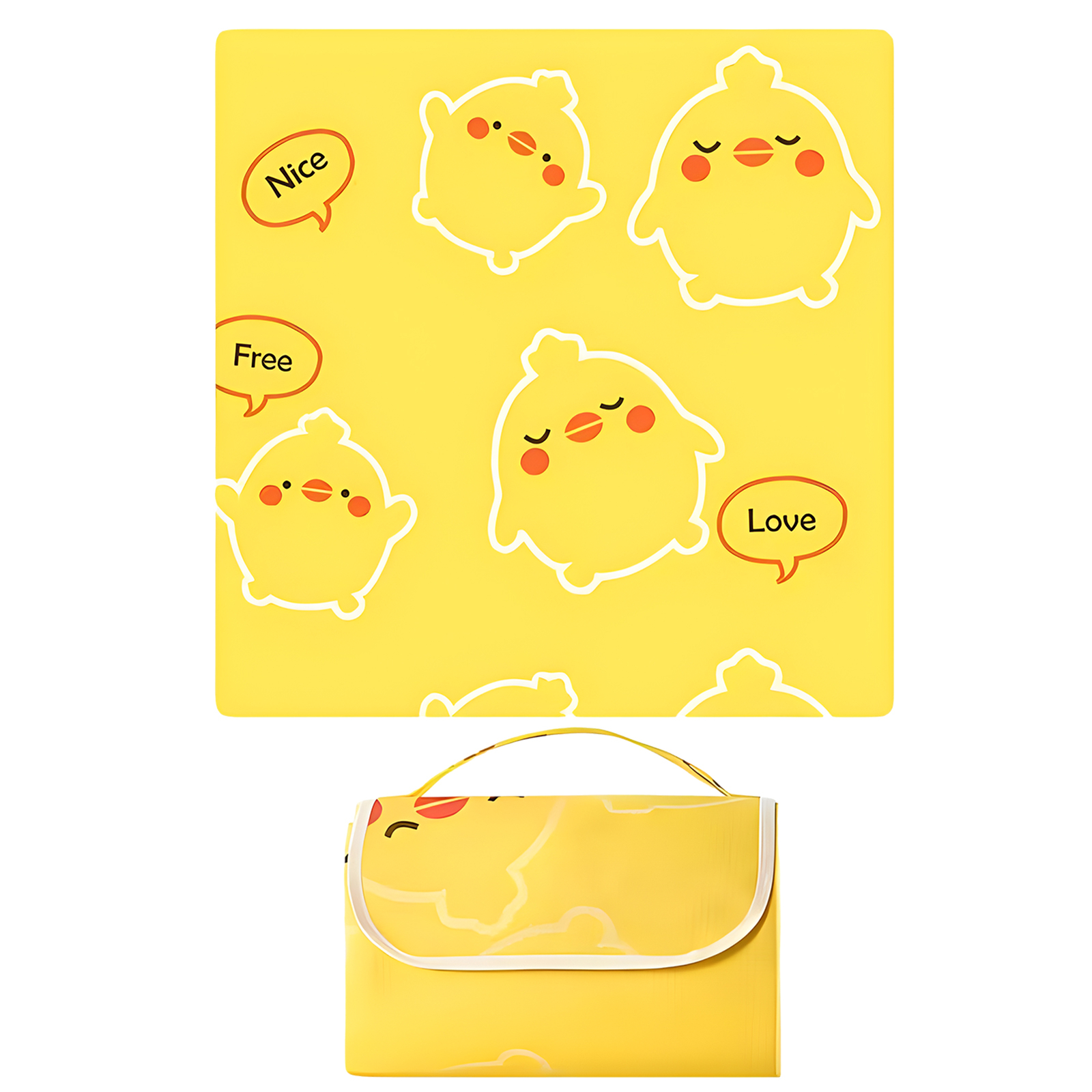 2x2m Camping Chicken Pattern Cute Cartoon With Carrying Handle Picnic ...