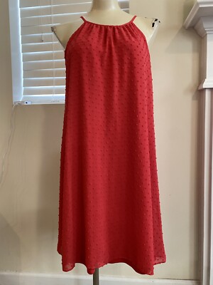 elle womens MEDIUM red Midi sundress mint condition | eBay