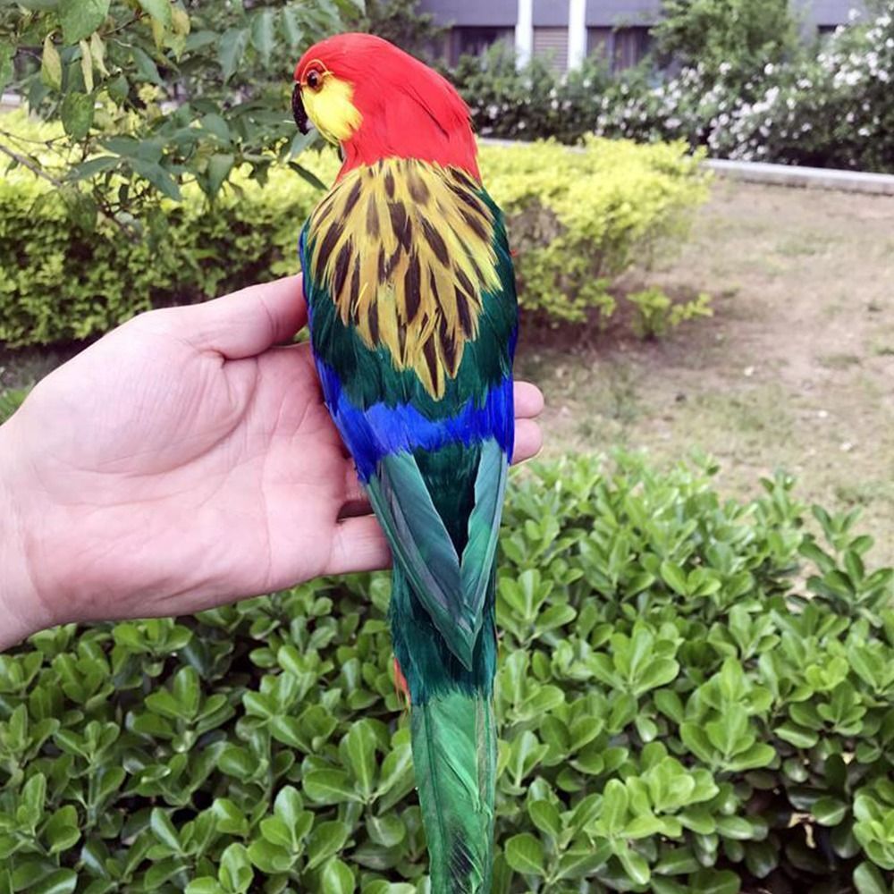 Feather Simulation Parrot Statue Handmade Birds Model Decoration Home ...