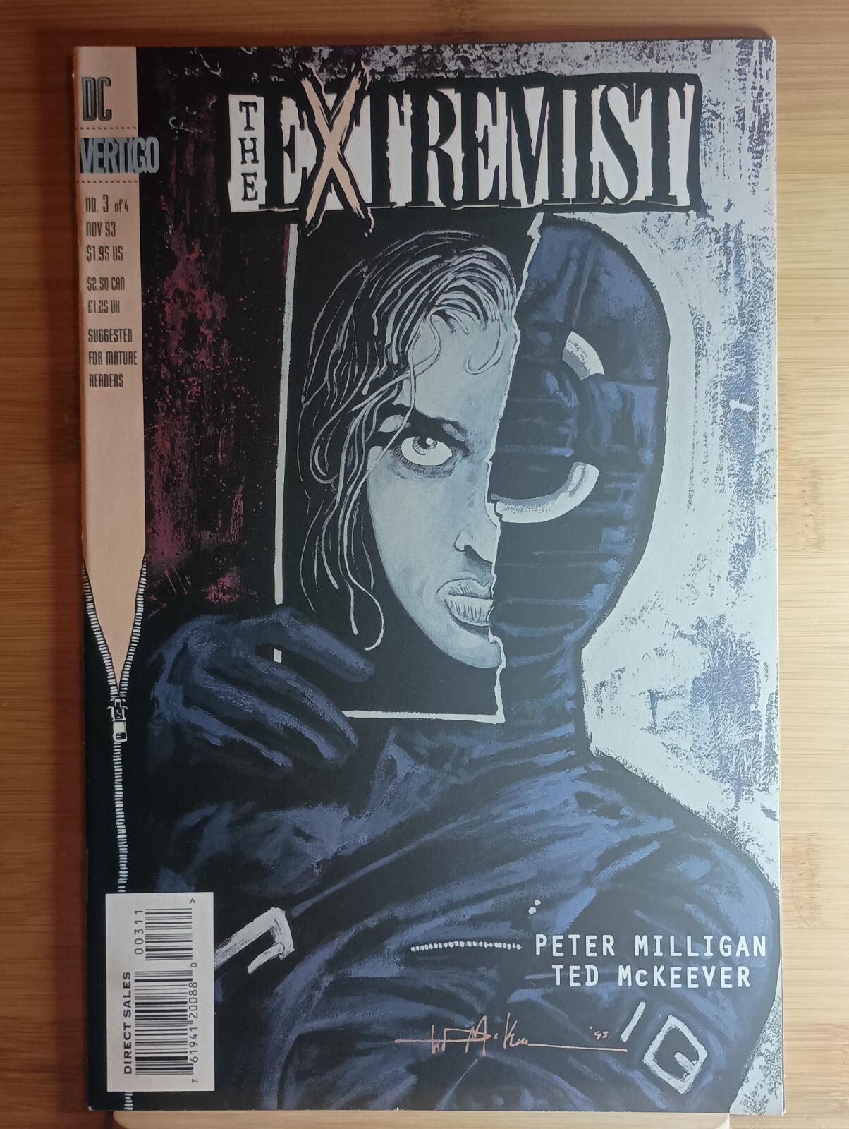1993 DC Vertigo Comics The Extremist 3 Ted McKeever Direct Sales Cover ...