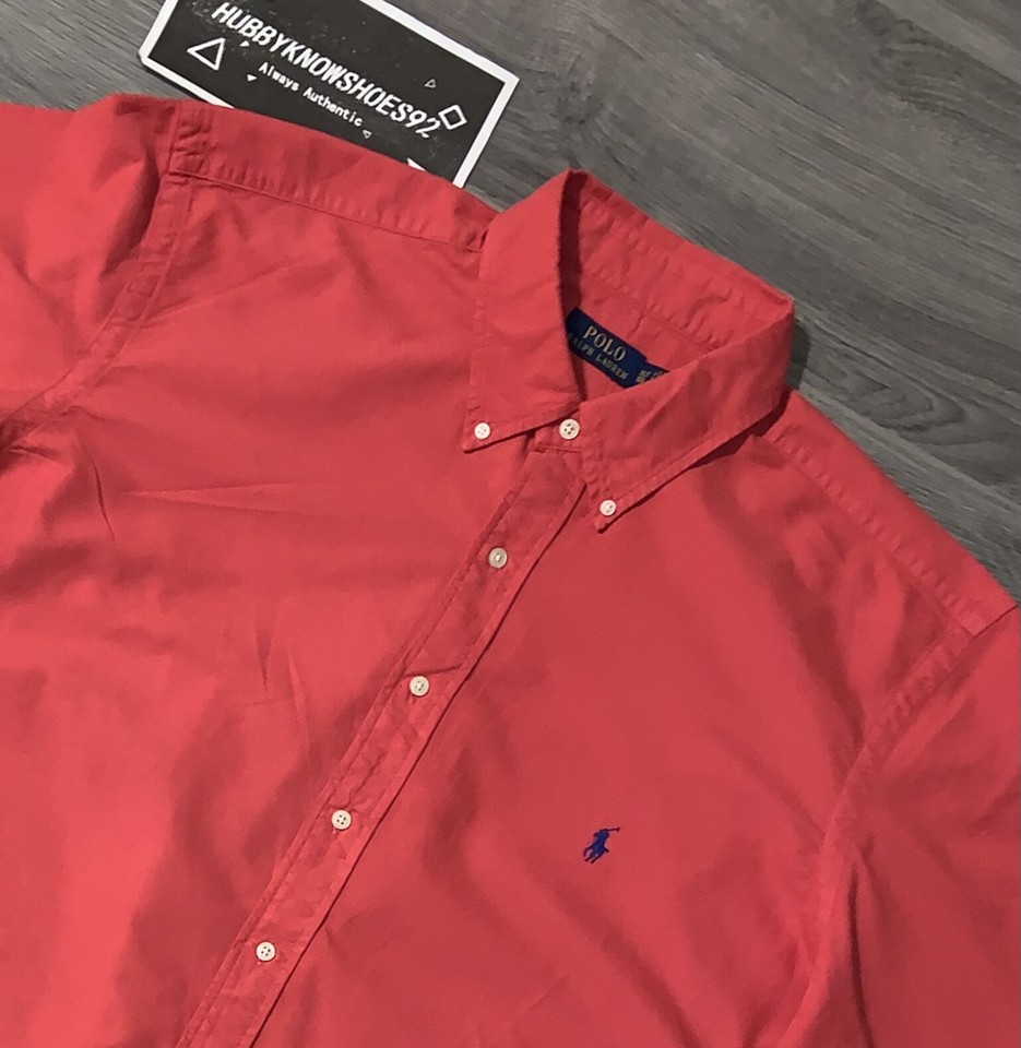 RALPH LAUREN Mens Big & Tall Red Classic-Fit Garment-Dyed Oxford Shirt ...