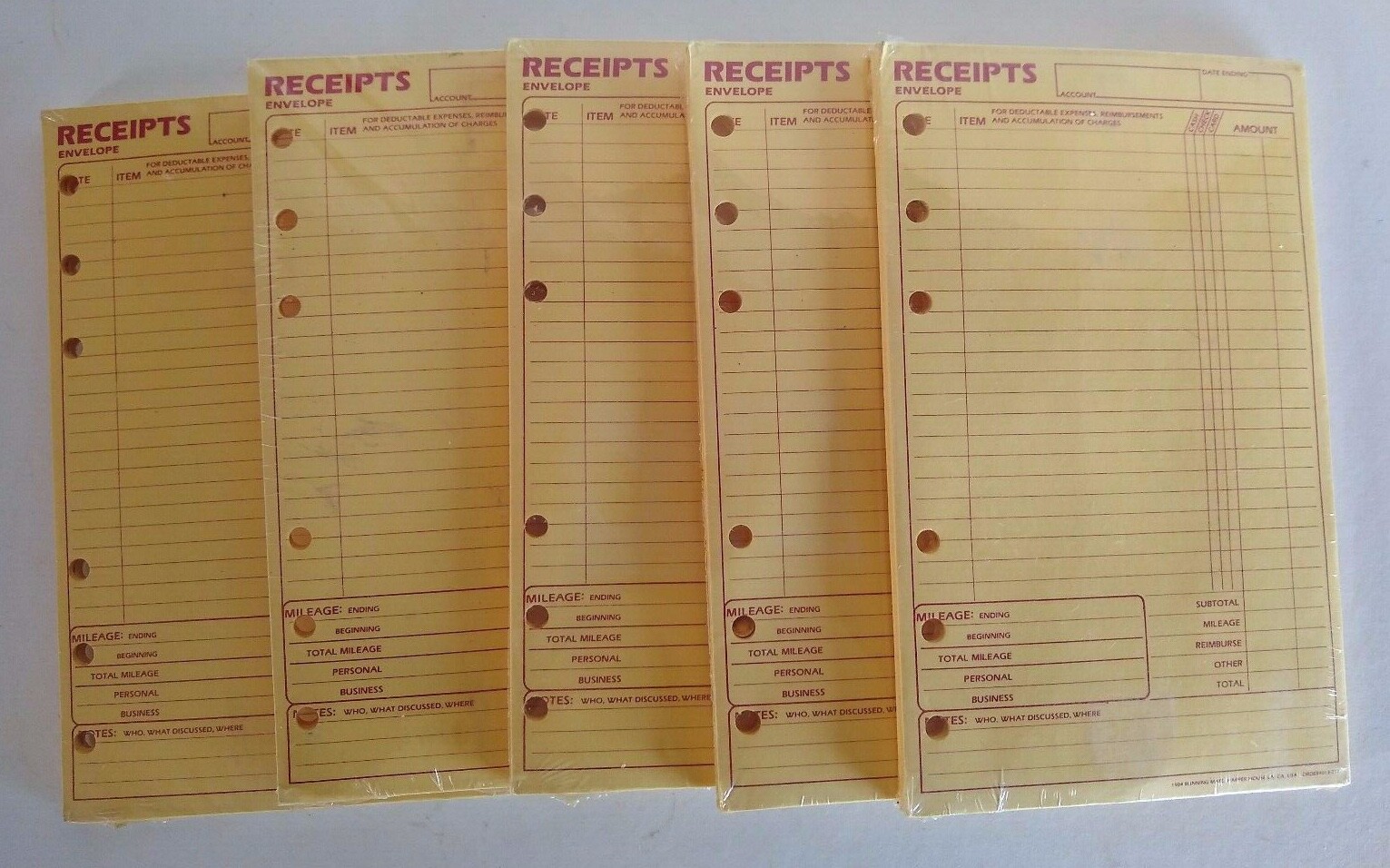 Receipts Envelopes For 6 Ring Binder (5 Packs of 12?) Running Mate #3 ...