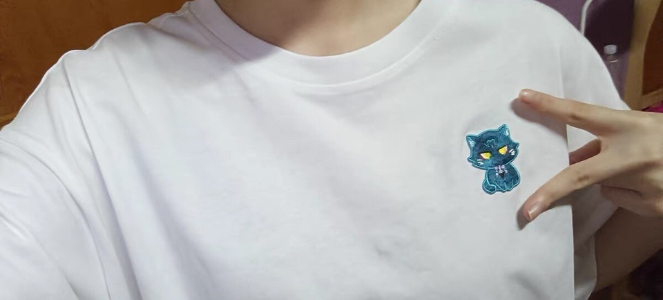 Genshin Impact Iron-on Embroidery Patches Xiao Meow Cat Keychain Charm ...