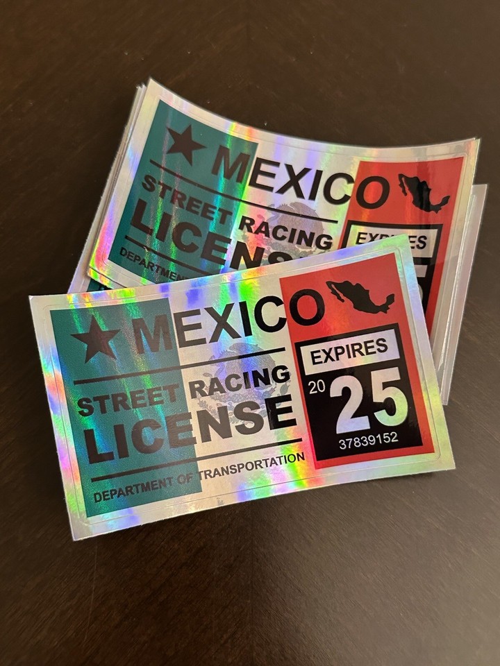 BOGO SALE! Mexico Street Racing Permit Car Truck Window Sticker ...