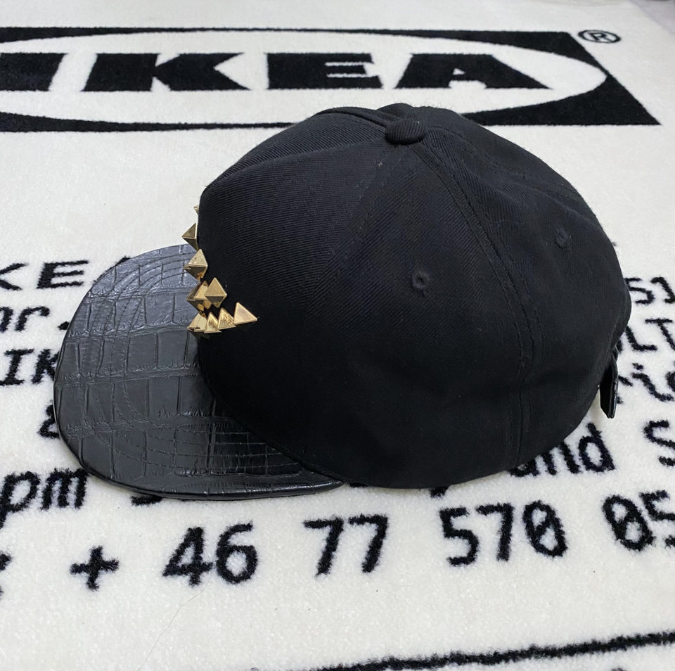 1 Of 1 Custom Designer Croc & Lamb Skin Pyramid Studs Black Hat | eBay