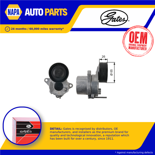 Aux Belt Tensioner T39165 Gates Drive V-Ribbed 68091866AA 68131035AA ...