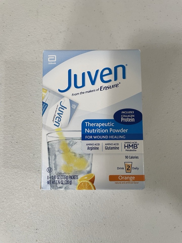 Juven Therapeutic Nutrition Powder Orange Wound Healing Support 8 Pack ...