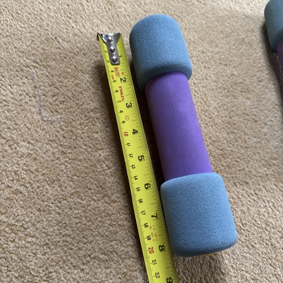 Pair Of 1kg Hand Weights Neoprene Comfortable To Hold Purple And Grey ...