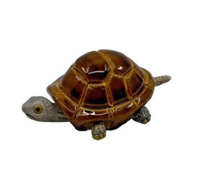 Vintage Ceramic Wiggling Turtle Collectible Brown New Old Stock LEPS ...