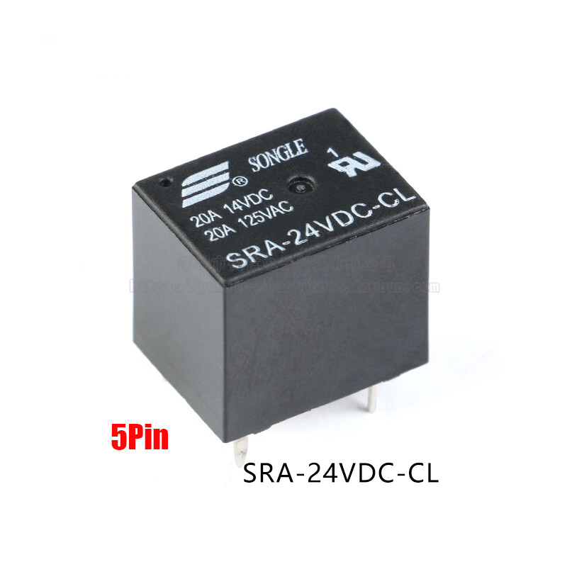 Mini Power Songle Relay SRA-5V 12V 24V DC Coil-20A SPCO/SPDT Contact 5 ...