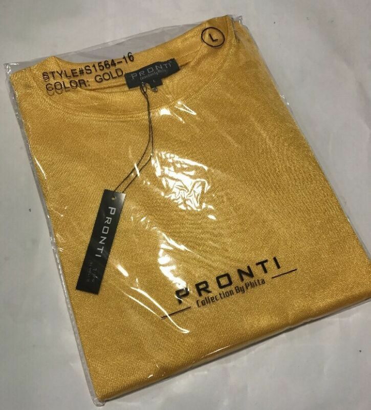Mens solid summer short sleeves Crew neck shirts pronti Collection GOLD ...