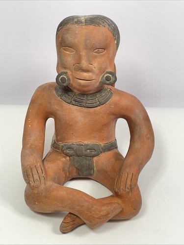 Vintage Clay Pottery Mayan Pre Columbian Male Terracotta Figure Planter ...