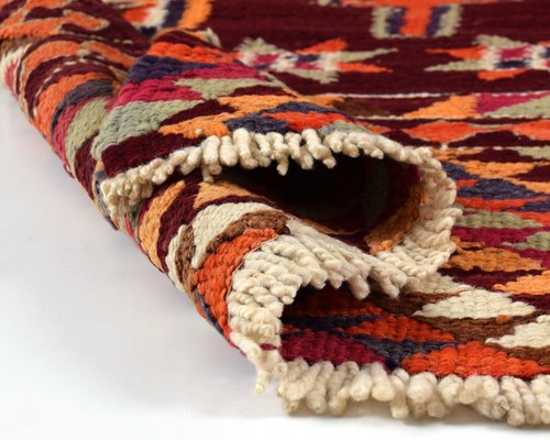 vintage turkish boho southwestern moroccan tribal striped 3x10 kilim ...