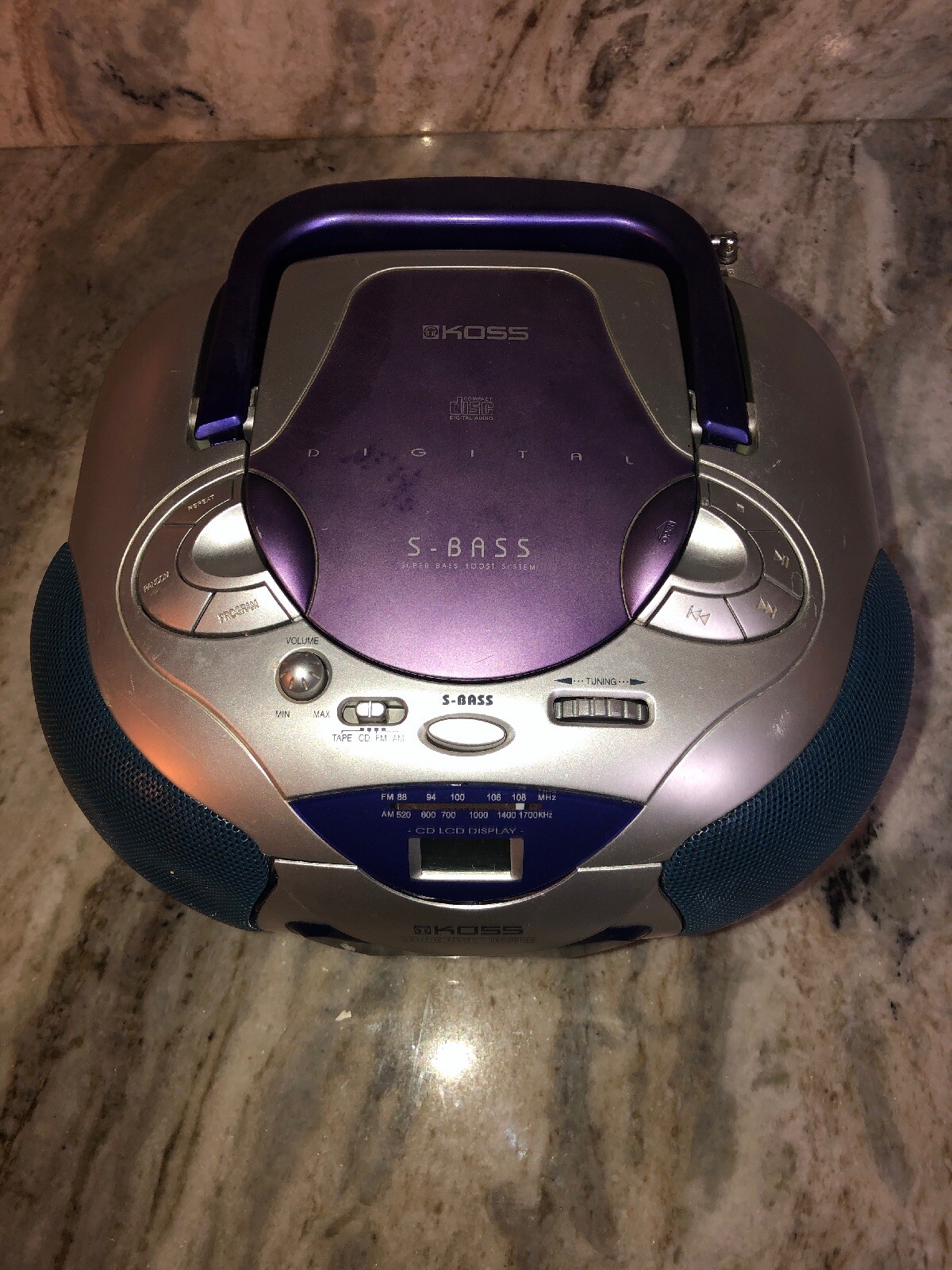 KOSS Model PC39 AM FM Stereo Radio CD Cass Boombox-TESTED-RARE VINTAGE ...