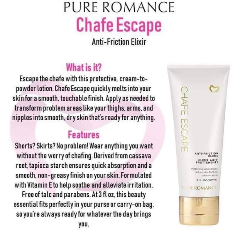 Pure Romance Chafe Escape- Cream To Powder- Chub Rub Anti Friction- New ...