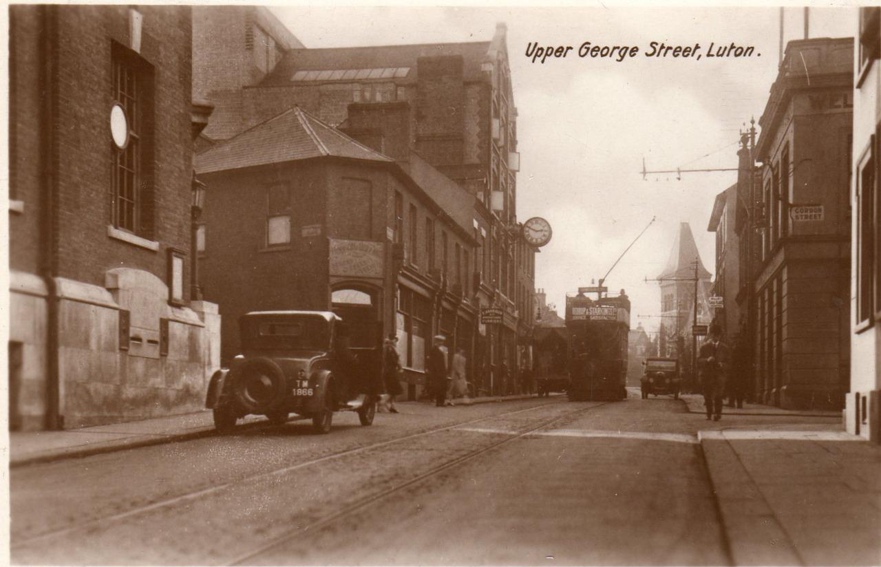 Upper George Street Luton Motor Car Tram unused RP pc Milton | eBay