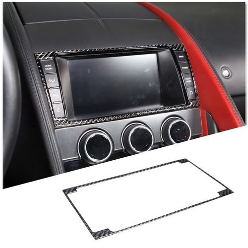 Carbon Fiber Car GPS Navigation Panel Trim Sticker For Jaguar F-TYPE ...