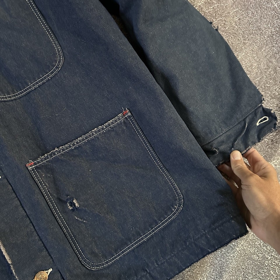 Men's Vintage 70's Wrangler USA Blanket Lined Blue Denim Chore Coat ...
