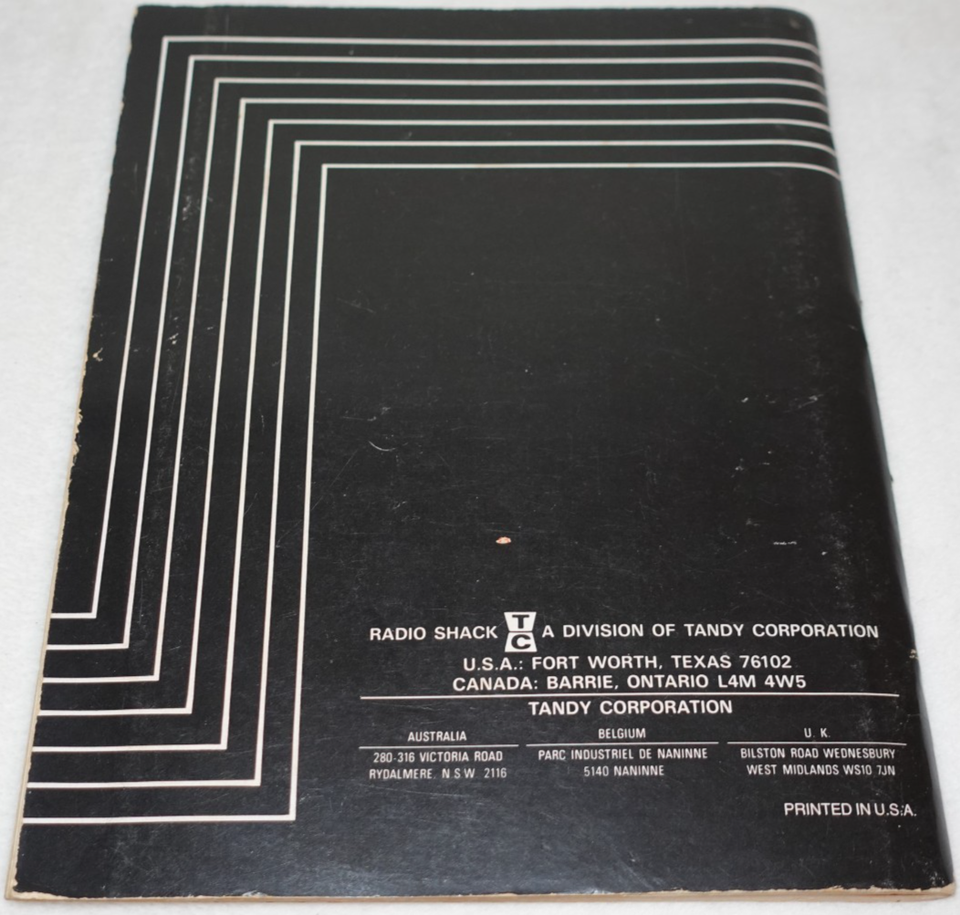 Radio Shack TRS-80 Micro Computer Technical Reference Handbook 1978 ...
