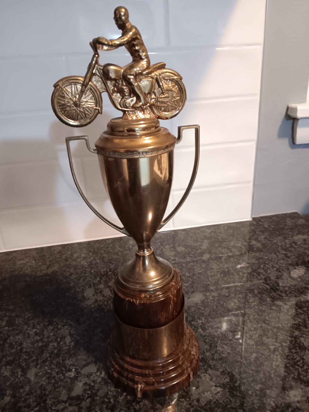 NEW OLD STOCK 1950s MOTORCYCLE RACING TROPHY! VERY RARE! 13IN TALL! | eBay