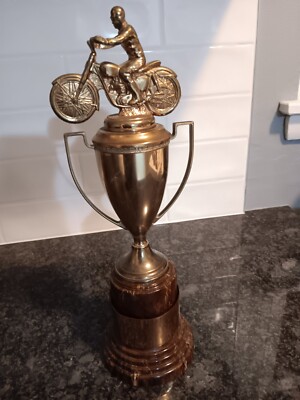 NEW OLD STOCK 1950s MOTORCYCLE RACING TROPHY! VERY RARE! 13IN TALL! | eBay