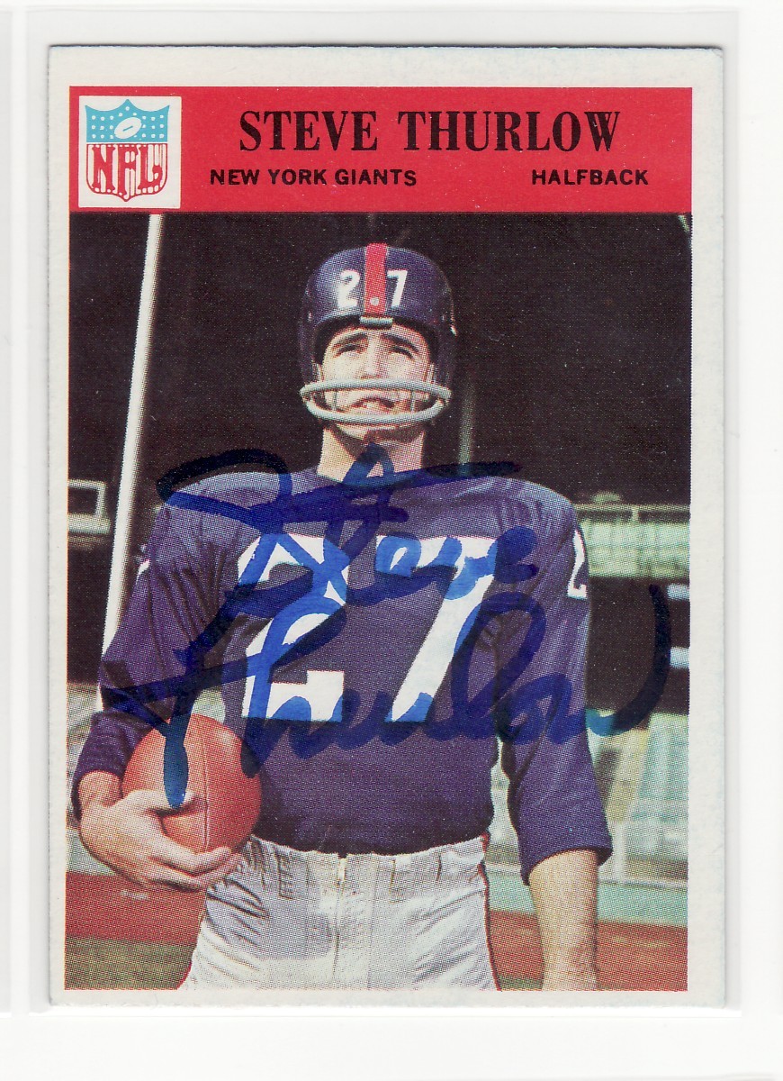 STEVE THURLOW NEW YORK GIANTS STANFORD UNIVERSITY CREASED AUTOGRAPHED ...