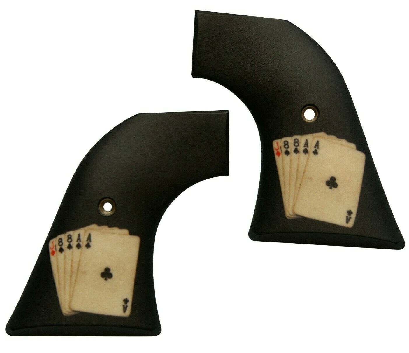 Dead Man's Hand on Black Custom Ruger Revolver Grips Vaquero Wrangler ...