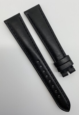 Authentic New Zenith 18mm x 14mm Black Calfskin Leather Watch Strap ...