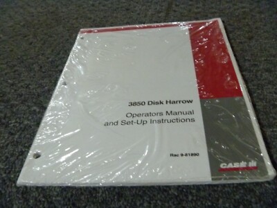 Case IH 3850 Disk Harrow Set-Up & Owner Operator Manual Rac 9-81890 xz ...