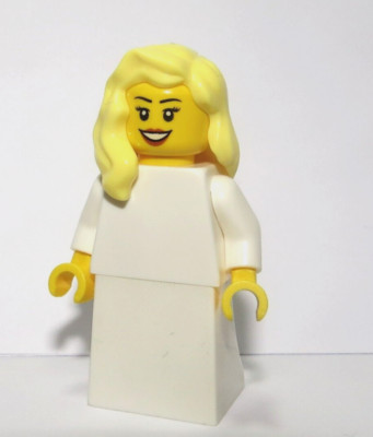 Lego Bride Bridesmaid Minifigure Blonde Hair Wedding White Dress | eBay