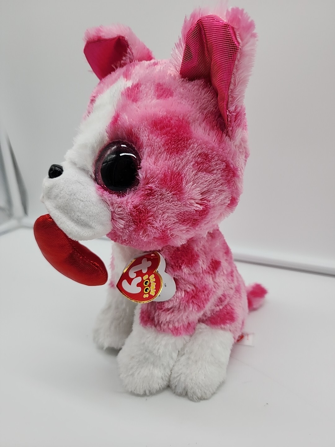 Ty Valentine's Day Beanie Boos Collection 10in Romeo the Pink Dog Plush ...