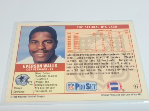 EVERSON WALLS 1989 Pro Set #97. COWBOYS | eBay