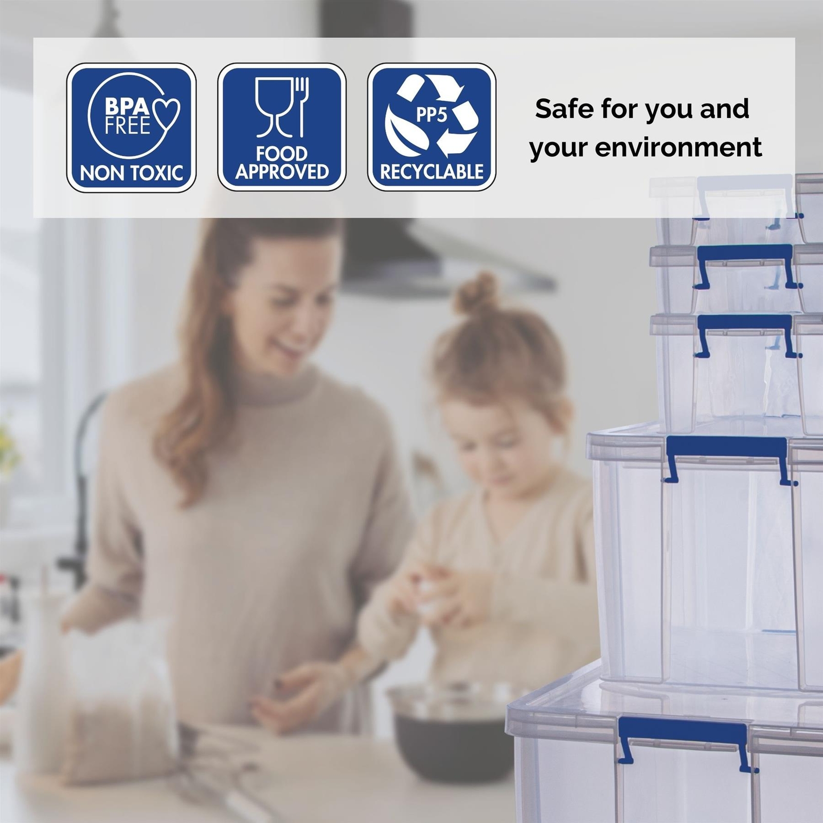 4 ProStore 10L Plastic Storage Boxes with Lids - SUPER STRONG Stackable ...