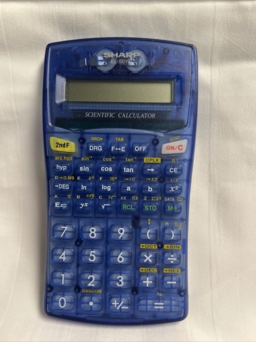 Sharp EL-501W Scientific Calculator With Cover - Clear Blue - New ...